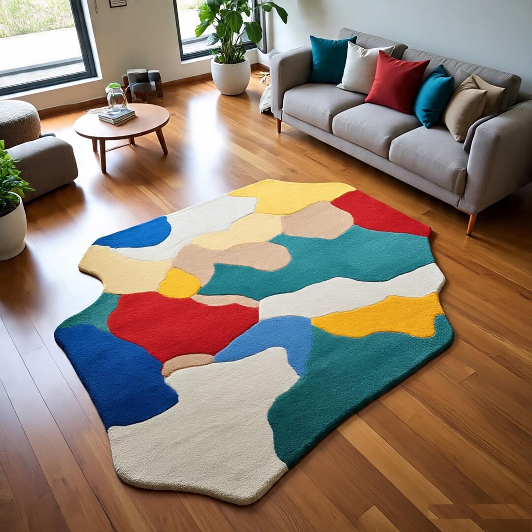Hand-tufted Wool Wave Rug: Modern Kids Room Decor - Etsy