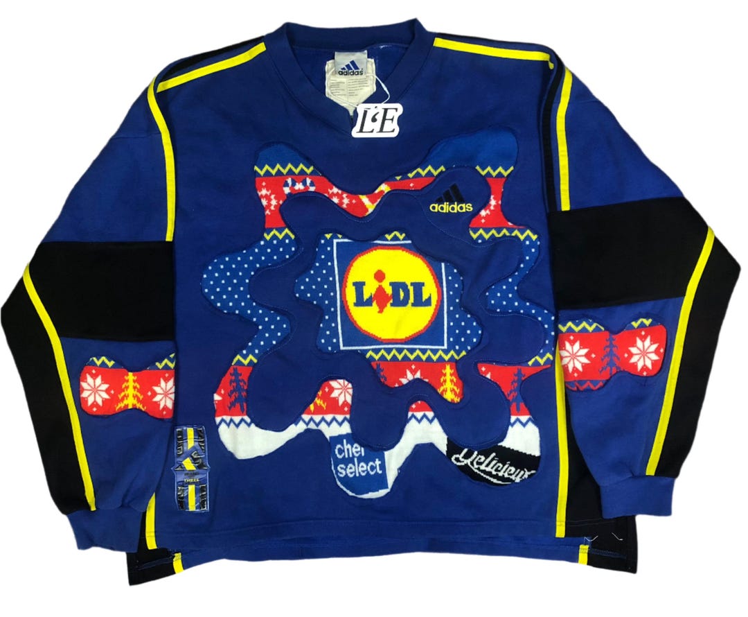 UPCYCLED Adidas X Lidl Vintage Sweatshirt Size L - Etsy