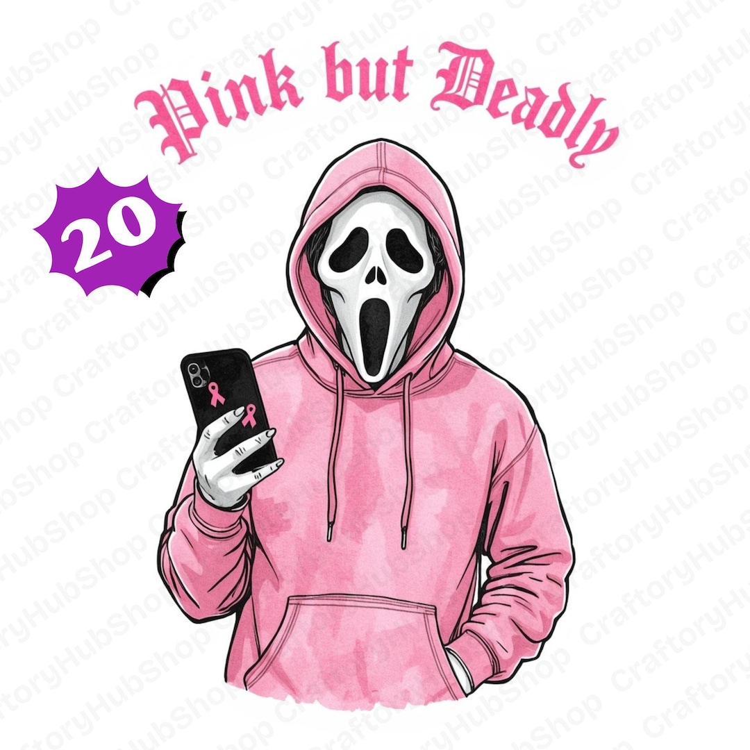 Ghostface Pink but Deadly Clipart, Girly Horror Printable Art JPG File ...