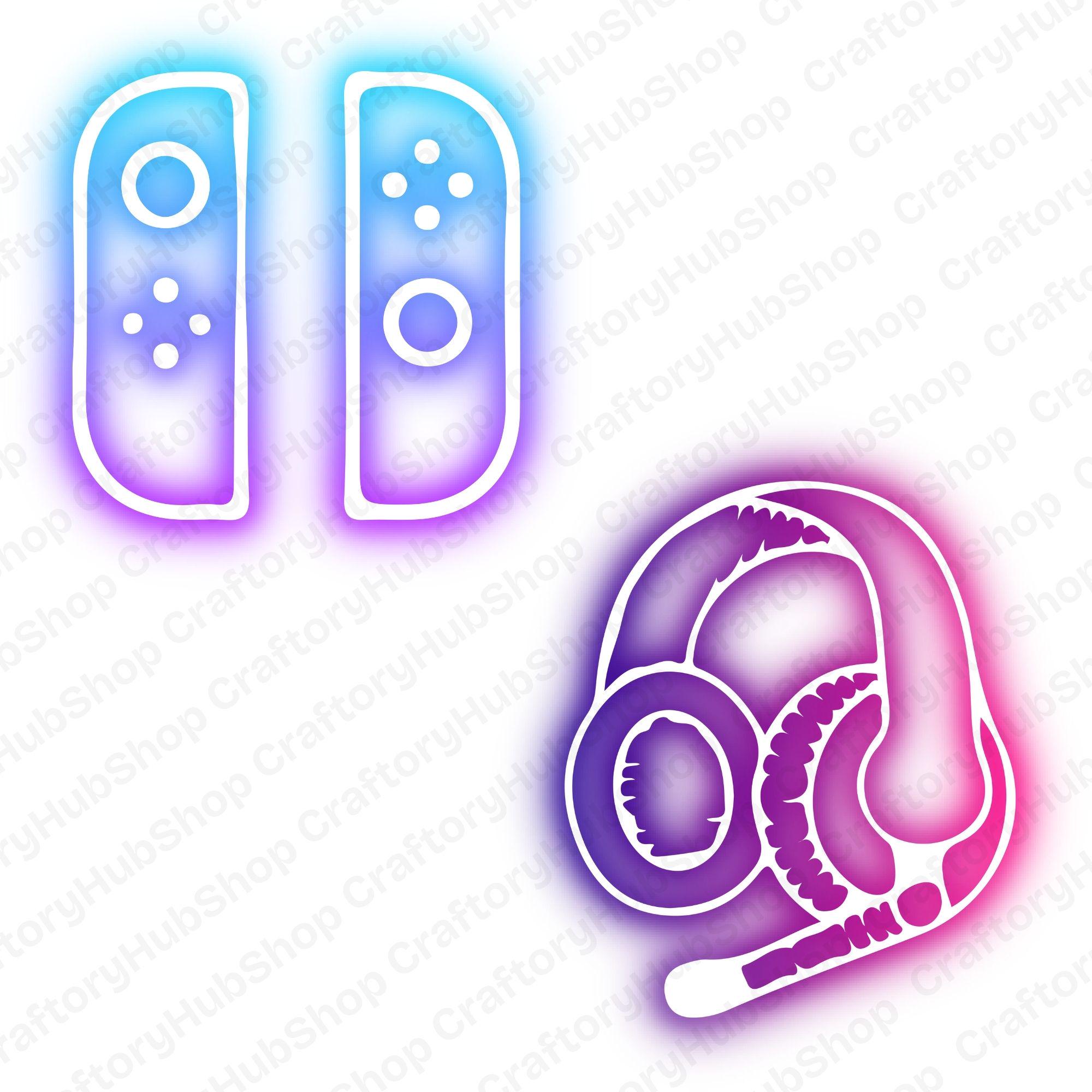 43 Neon Gaming Elements PNG Clipart Bundle Gamer Icons Printable ...