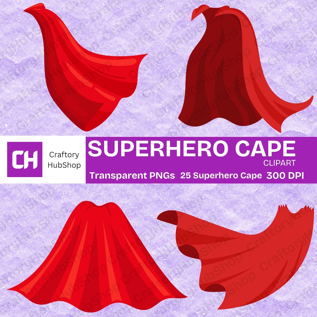 25 Superhero Cape Watercolor Clipart Hero Costume Png Clipart Comic ...