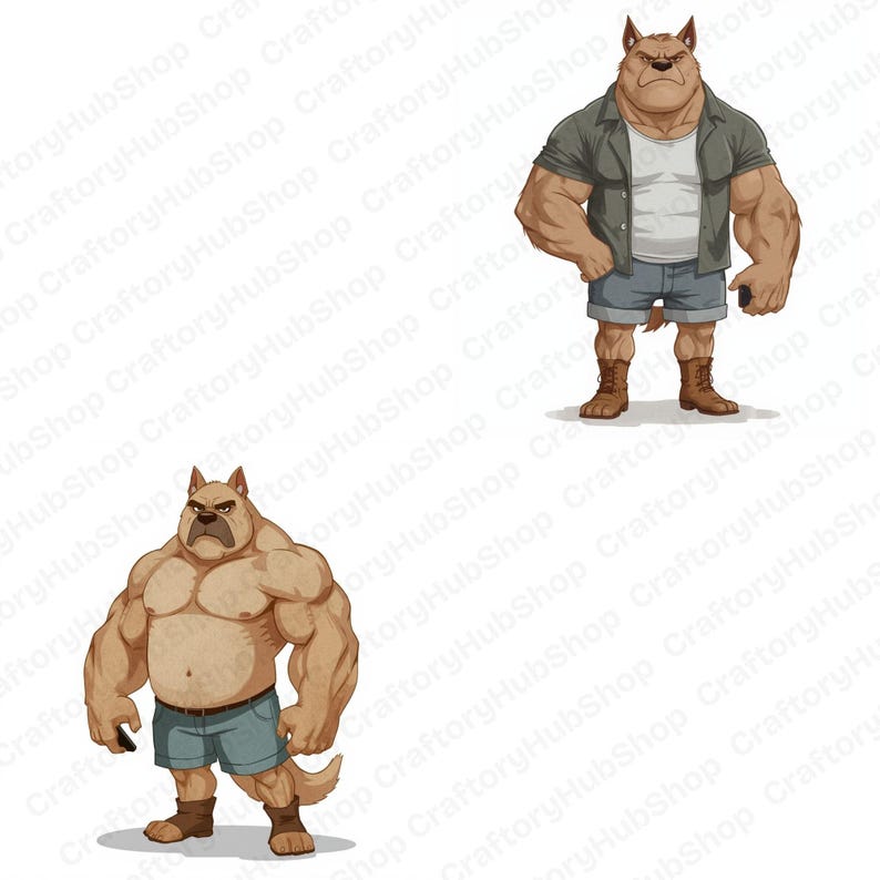20 Muscular Dog Watercolor Clipart Strong Pet Animal JPG Digital Images ...