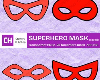 28 Superhero Mask Watercolor Clipart Hero Costume Vector PNG Clipart ...