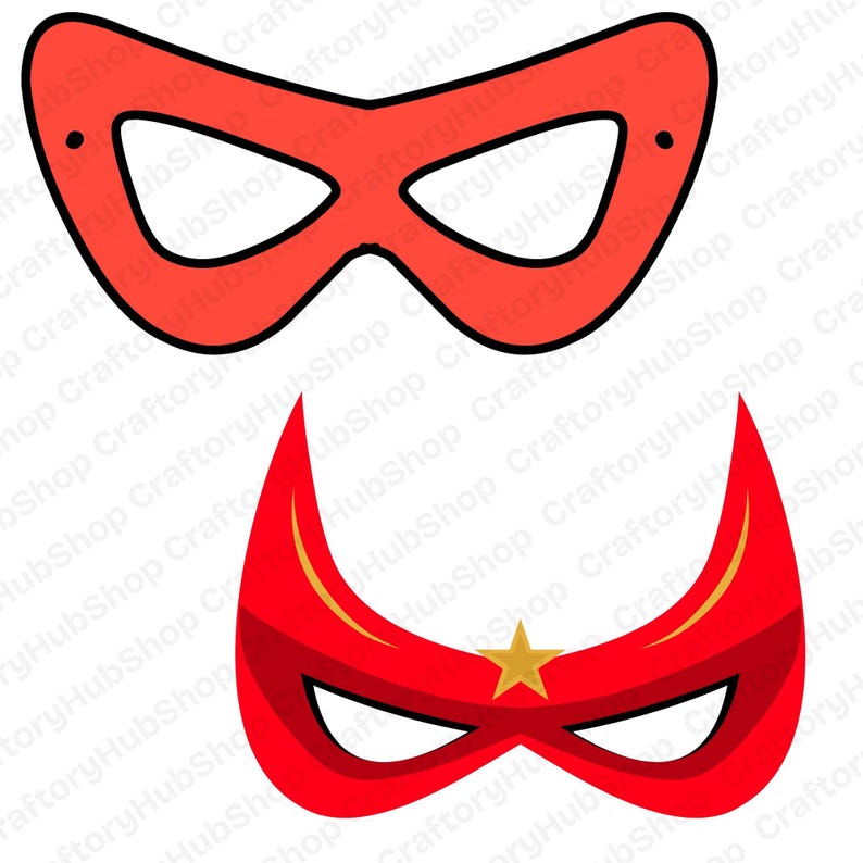 28 Superhero Mask Watercolor Clipart Hero Costume Vector PNG Clipart ...