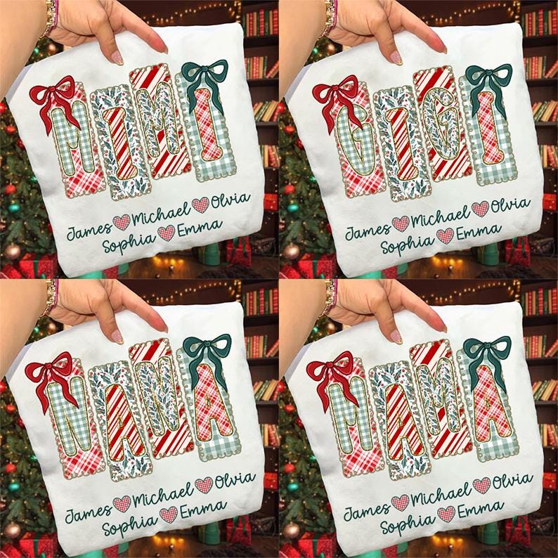 Custom Christmas Mama Gigi Nana Bundle Png, Nana With Kids Name Png ...