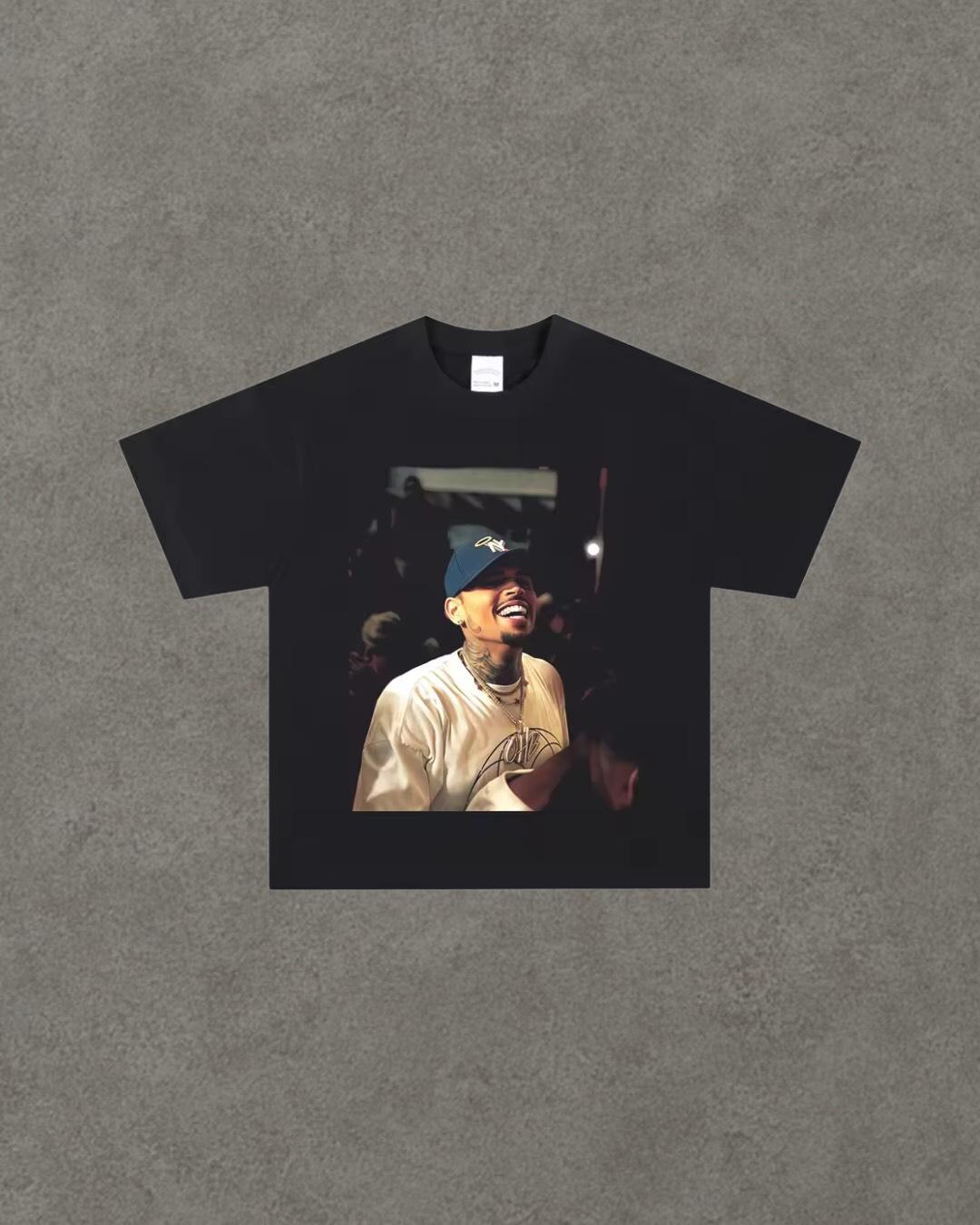 Chris Brown Smiling Graphic Tee: Breezy Hip Hop Streetwear - Etsy