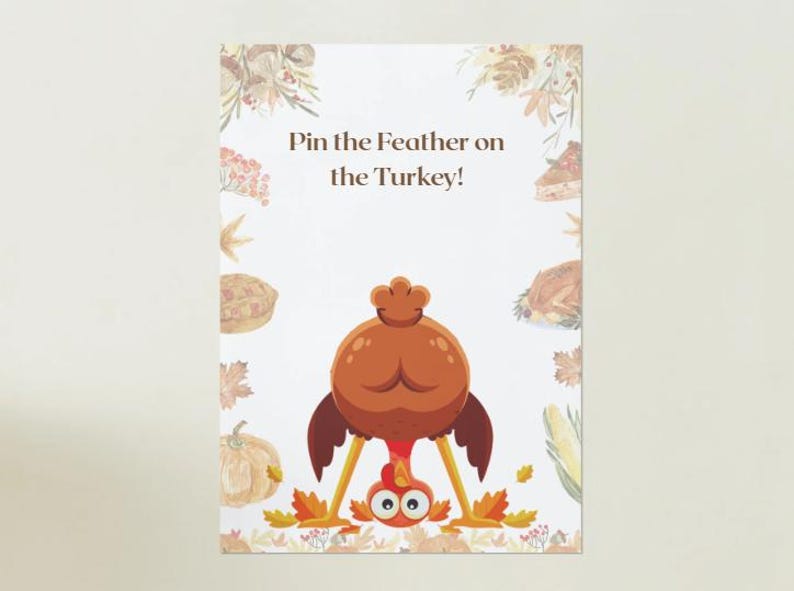 Pin the Feather on the Turkey – Thanksgiving Printable Game - Etsy