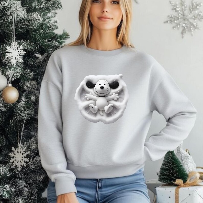 Snoopy Snow Angel Christmas PNG 3D Clipart | Snoop Making Snow Angels ...