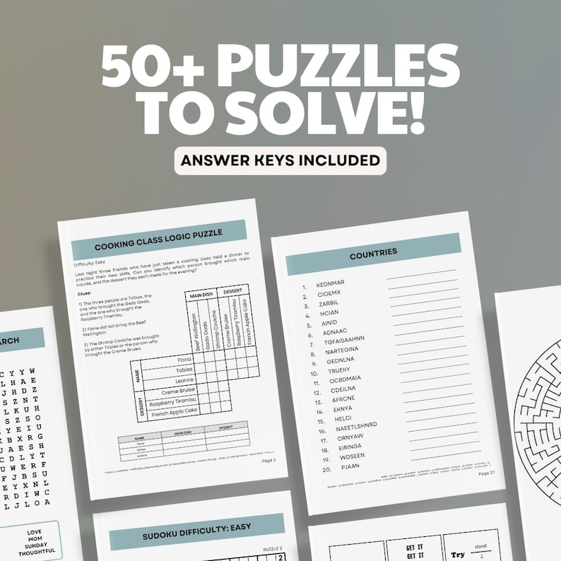 Neurodivergent Puzzle Book | ADHD & Autism Brain Exercise - Etsy