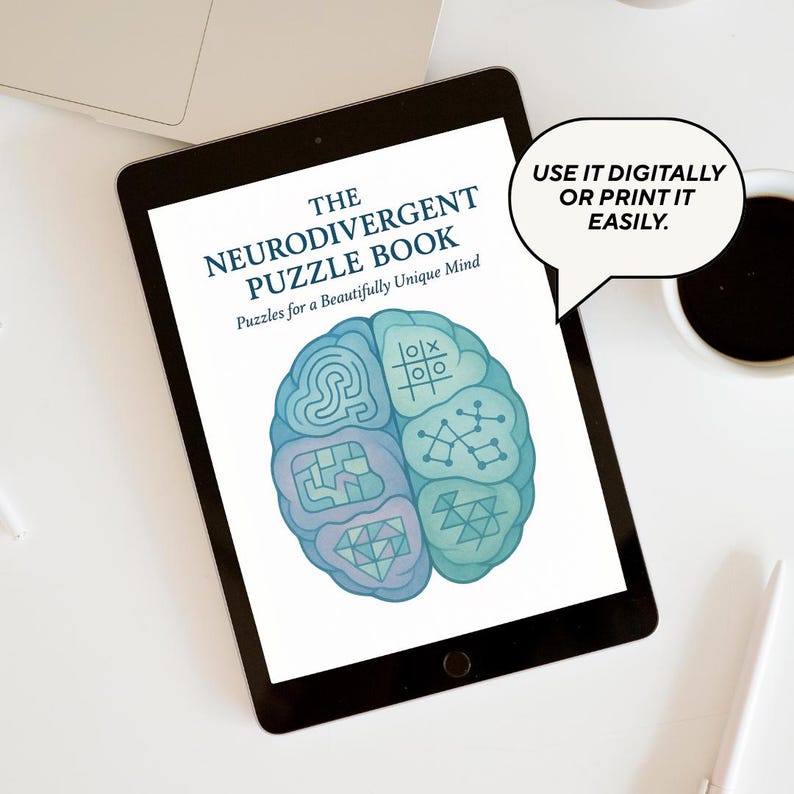 Neurodivergent Puzzle Book | ADHD & Autism Brain Exercise - Etsy