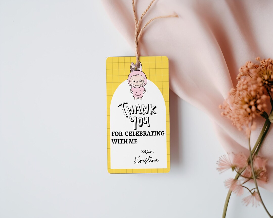 Labubu Party Tags Printable | 2x3.5 Favor Tags | Labubu Birthday ...