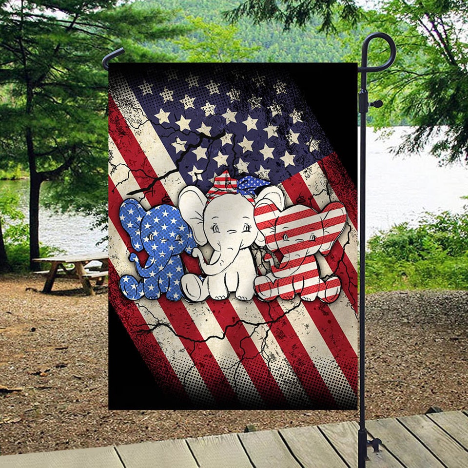 Elephant Happy Independence Day, Elephant Fourth Of July Flag, Elephant ...