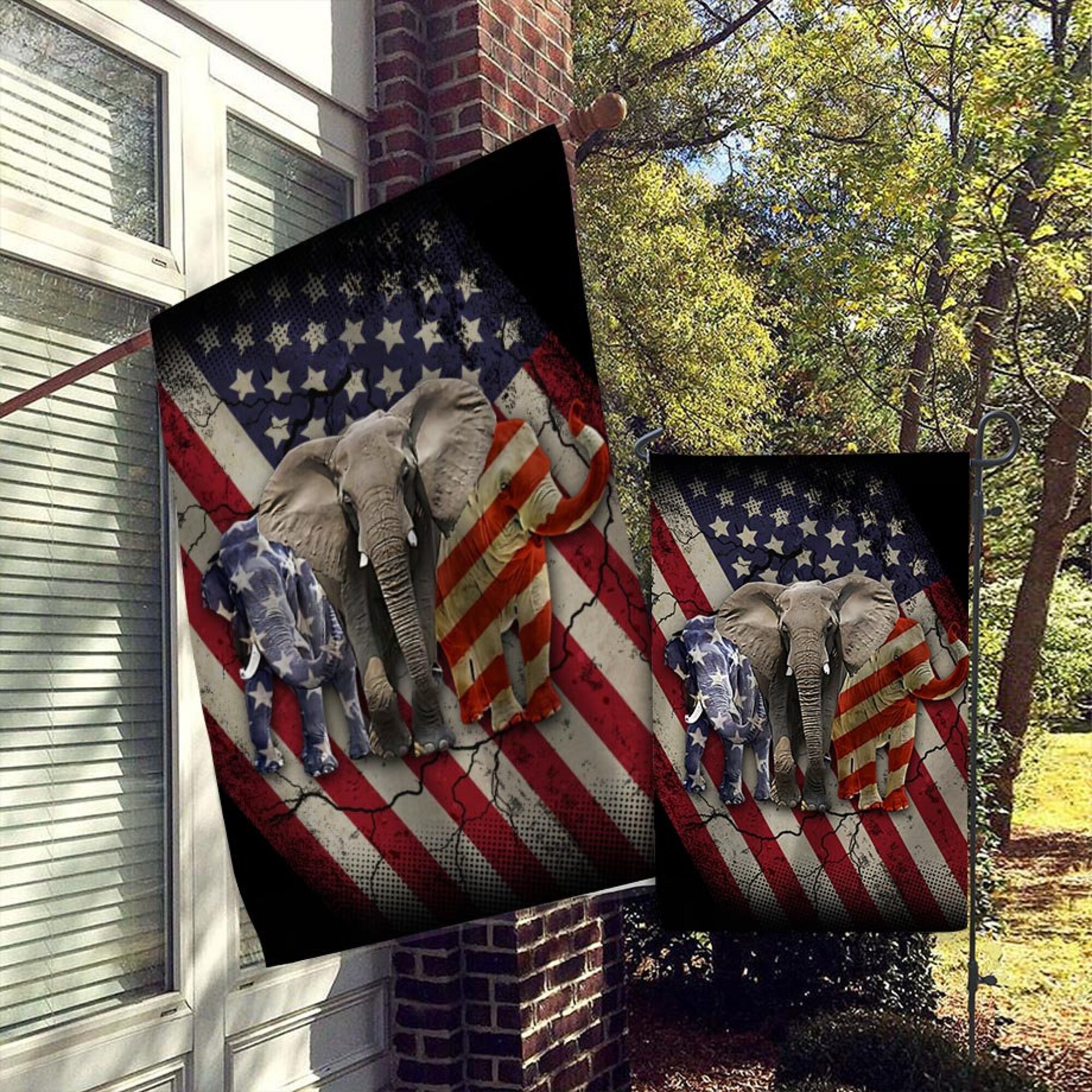 Elephant Happy Independence Day, Elephant Fourth Of July Flag, Elephant ...
