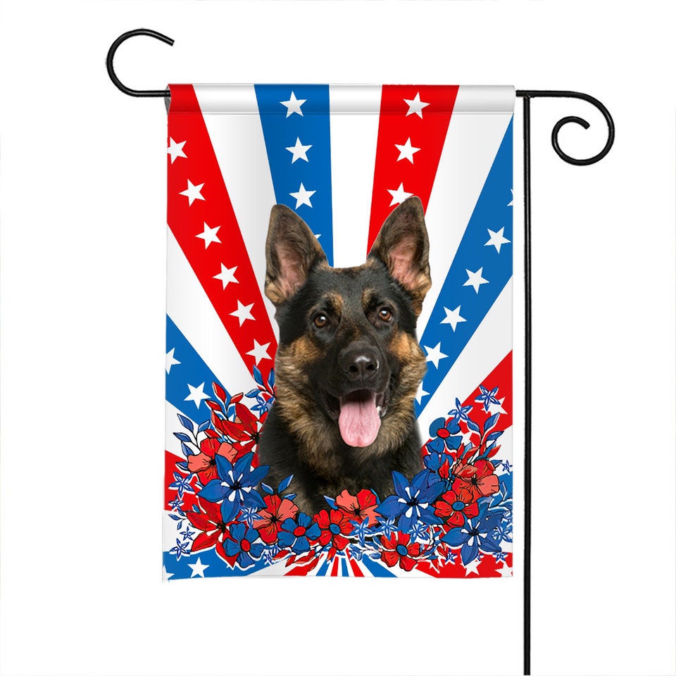 German Shepherd Dog Happy Independence Day Flag, German Shepherd Dog ...