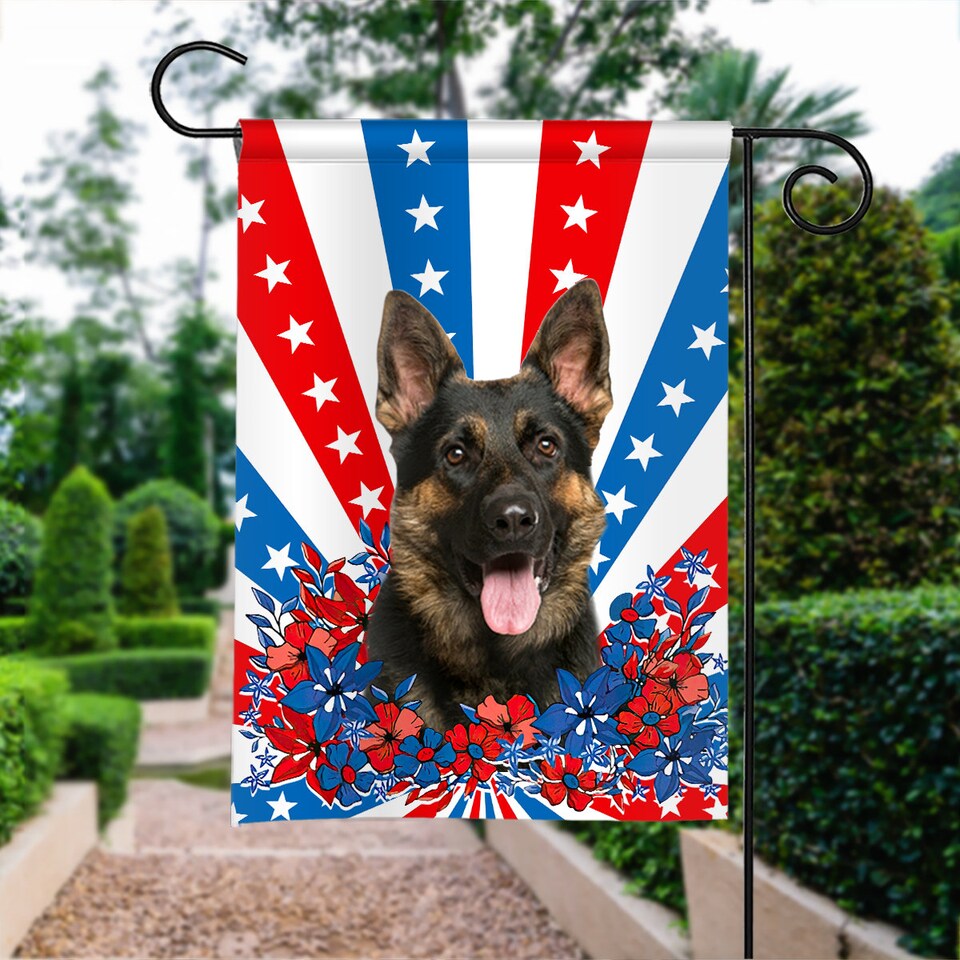 German Shepherd Dog Happy Independence Day Flag, German Shepherd Dog ...