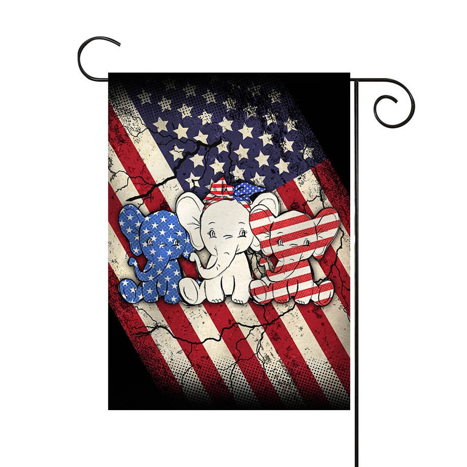 Elephant Happy Independence Day, Elephant Fourth Of July Flag, Elephant ...
