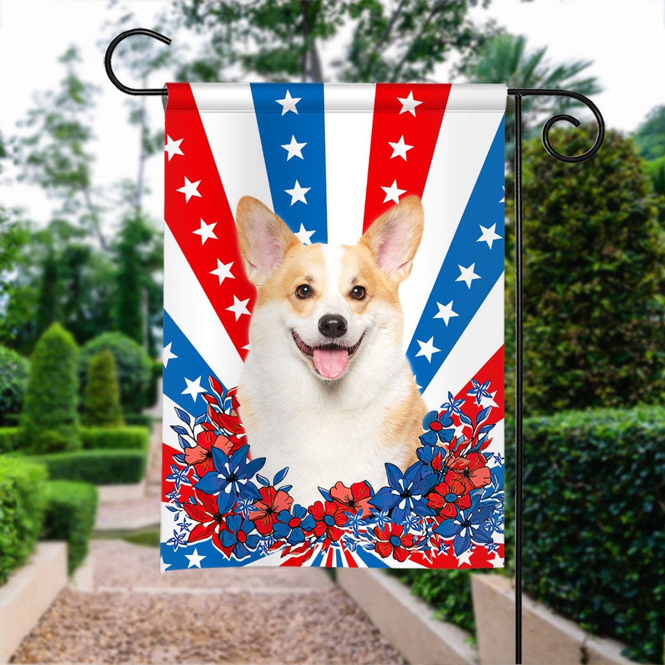 Corgi Dog Happy Independence Day Flag, Corgi Dog Flag, USA Corgi Dog ...