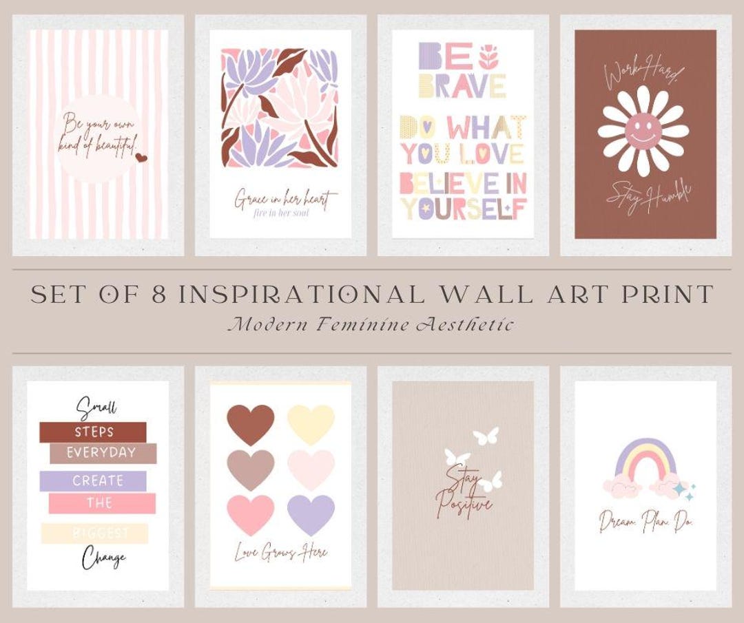 Positive Affirmation Poster Set, Motivational Quotes, Printable Wall ...