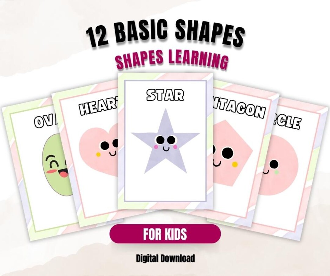 Shapes Learning Poster Set | Preschool & Toddler Learning Chart ...
