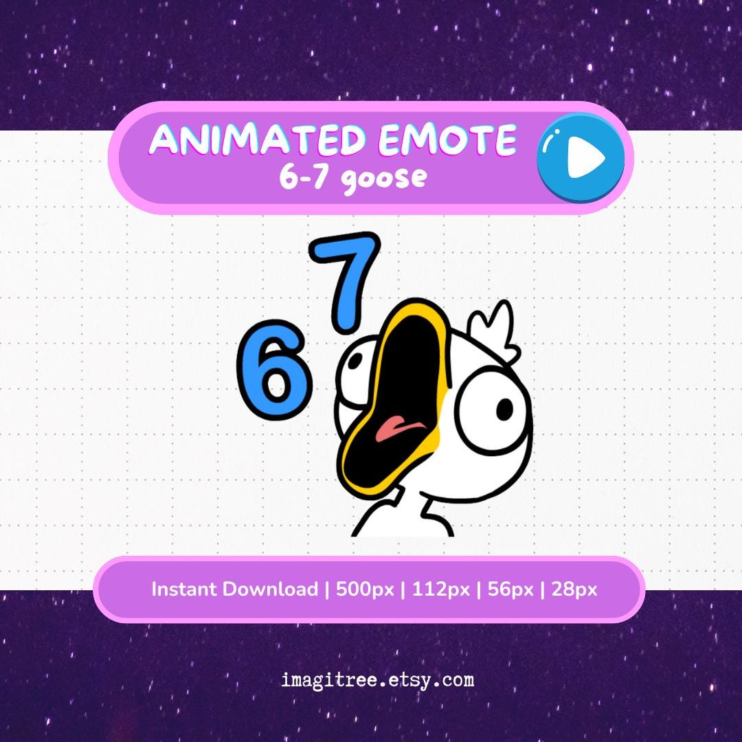 Six Seven Silly Goose Animated Emote | 6 7 Meme GIF Sticker for Twitch ...