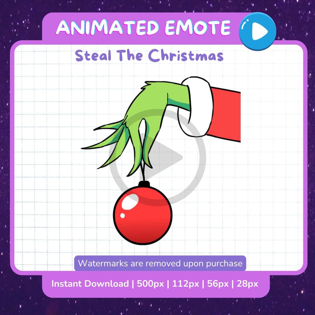 Grinch Steal the Christmas Animated Emote for Twitch Discord Christmas ...