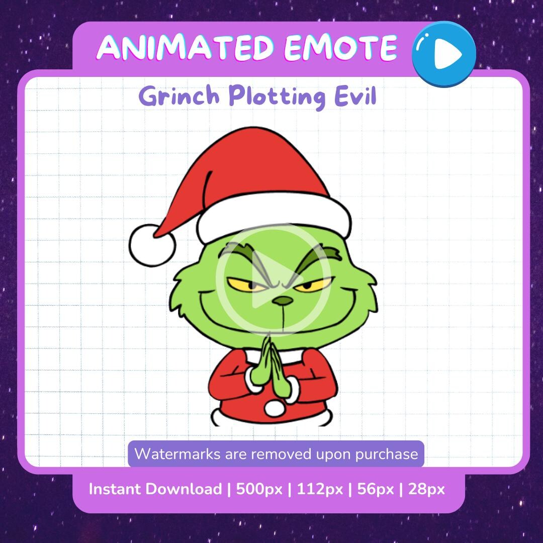 Grinch Evil Plotting Animated Emote | Twitch Discord Stream Emote ...