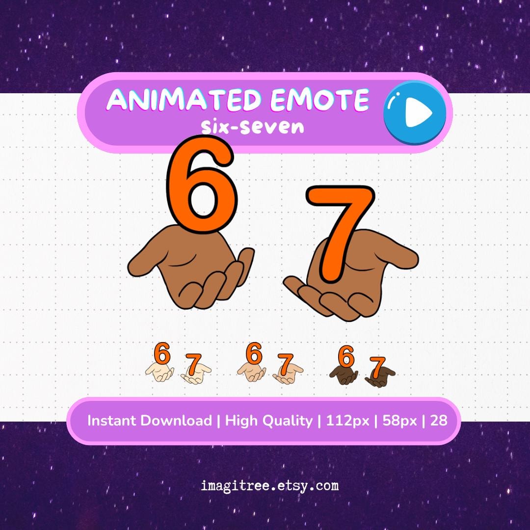 Six-seven Animated Emote | 6-7 Meme Sticker | Streamer Twitch Discord ...
