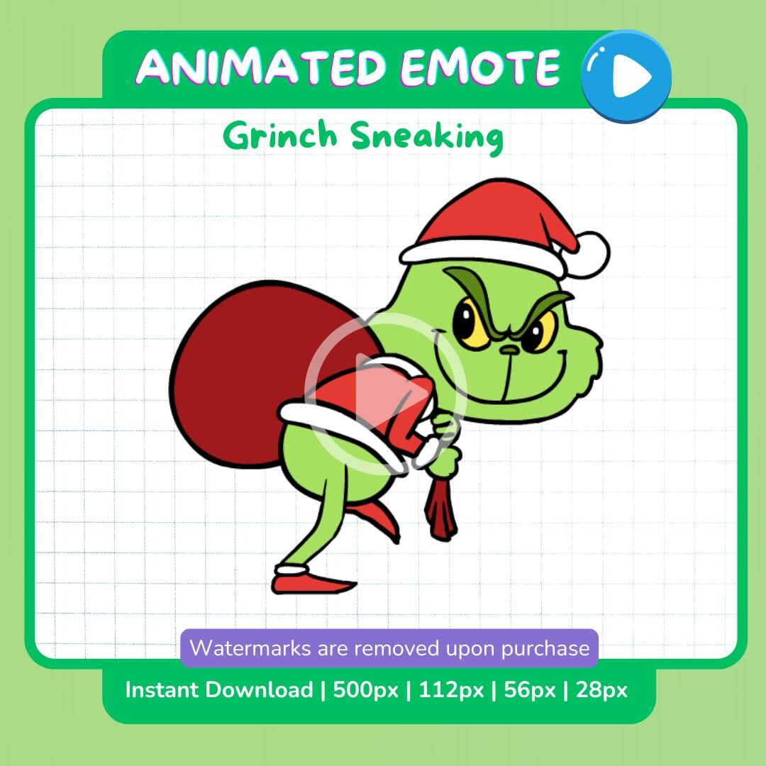 Grinch Sneaking Animated Emote | Twitch Discord Stream Emote ...