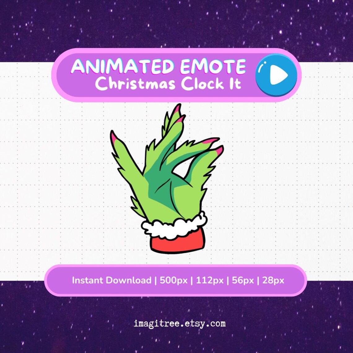 Grinch Hand Clock It Animated Emote | Christmas Tap Fingers Meme Twitch ...