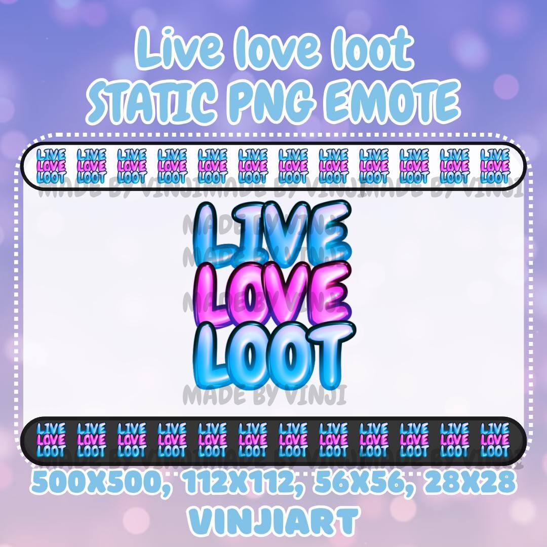 LIVE LOVE LOOT Text Emote Png Static: Twitch, Discord, Youtube (digital ...