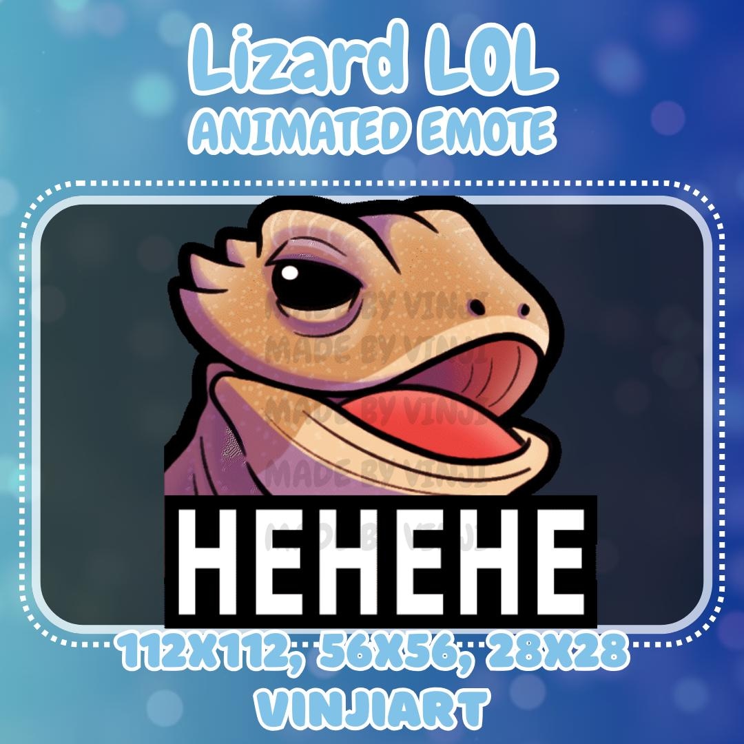 Lizard LOL Hehehehe Meme ANIMATED EMOTE: Digital Download Gif Twitch ...