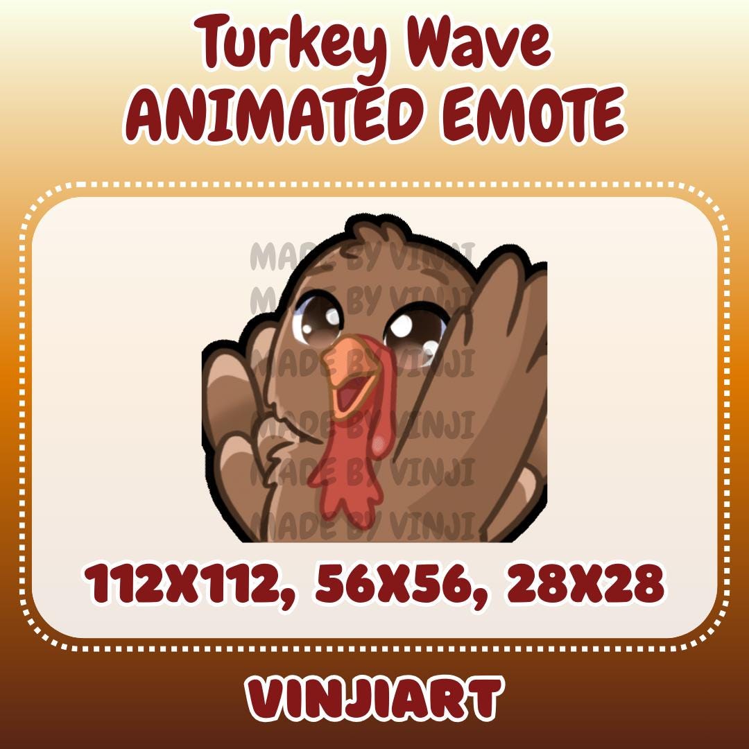 Turkey Waving Animated Emote for Twitch, Discord, Youtube (digital ...