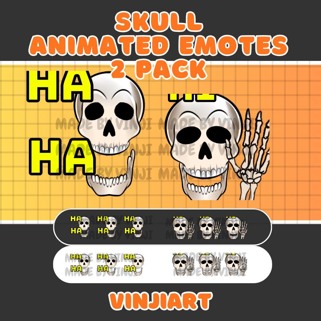 Skull Halloween Emote Pack GIF: Twitch, Discord, Youtube (digital ...