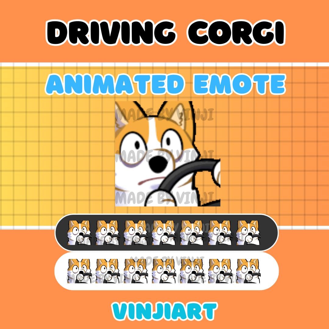 Driving Corgi Animated Emote (digital Download) - Etsy