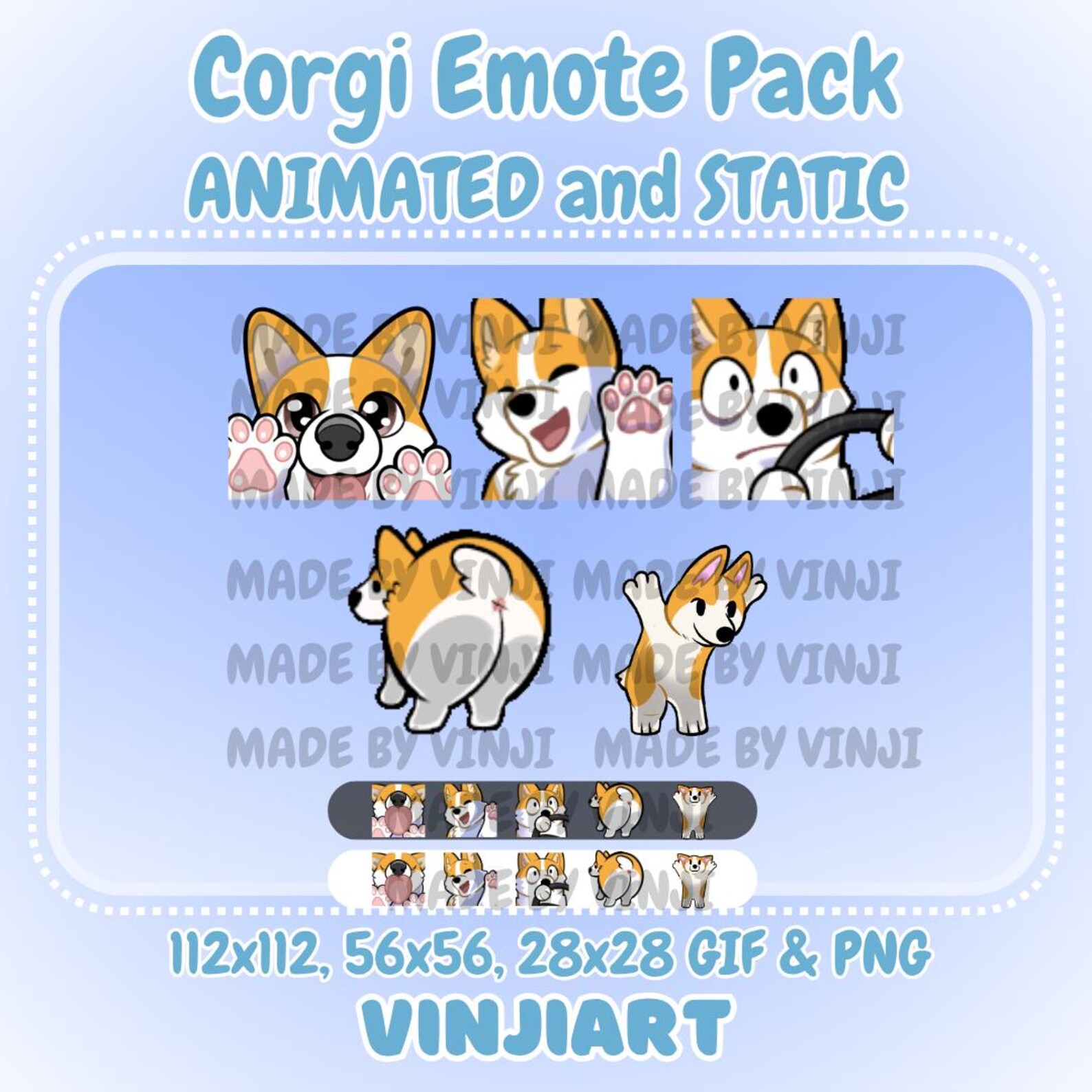 Corgi Animated Emote Pack Gif: Twitch, Discord, Youtube (digital ...