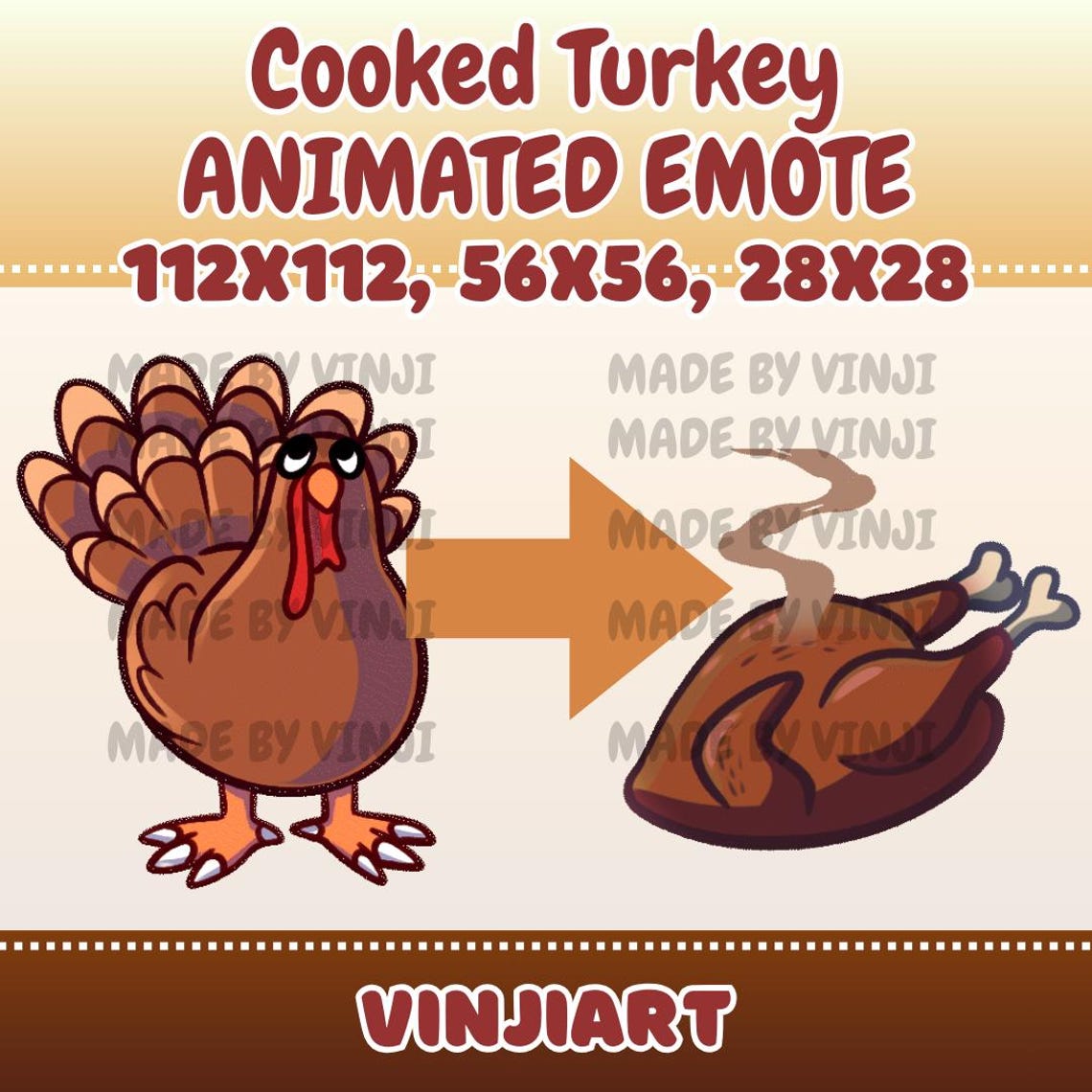 Cooked Turkey Funny Animated Emote for Twitch, Discord, Youtube ...
