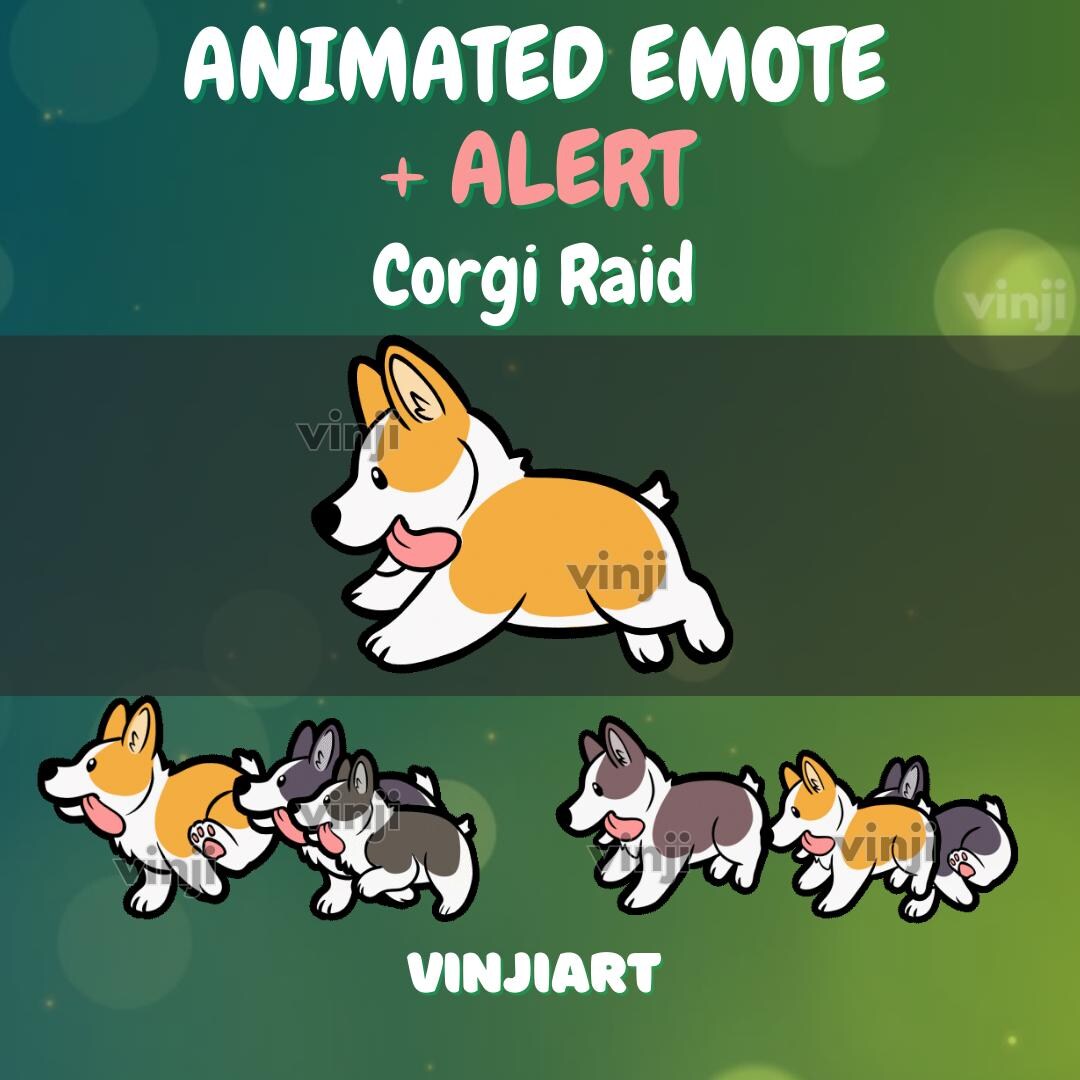 Corgi Raid Run Animated Emote and Alert: Hand Drawn GIF (digital ...