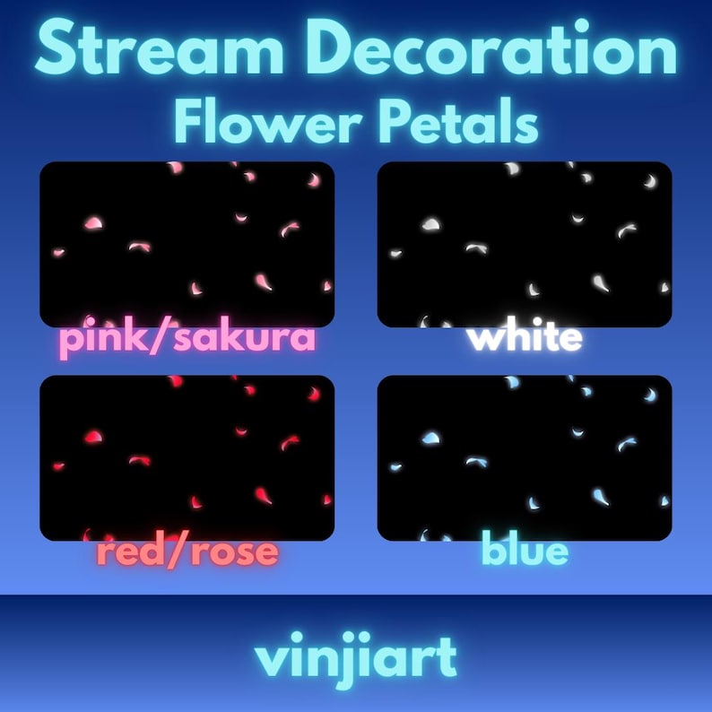 Animated Flower Petals 4 Colors Fullscreen Transparent Seamless Loop ...
