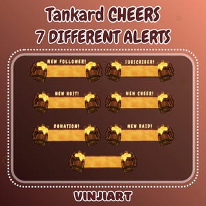 7 Alerts Tankard CHEERS Animated for Twitch (digital Download) - Etsy