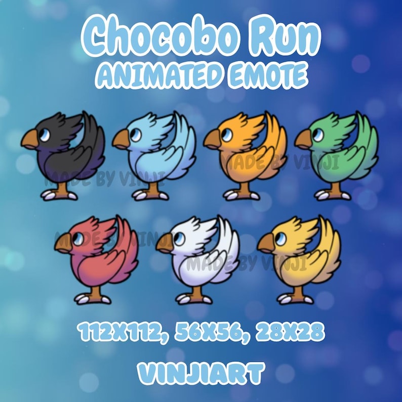 Chocobo Run Animated Emote, Twitch, Discord, Youtube (digital Download ...