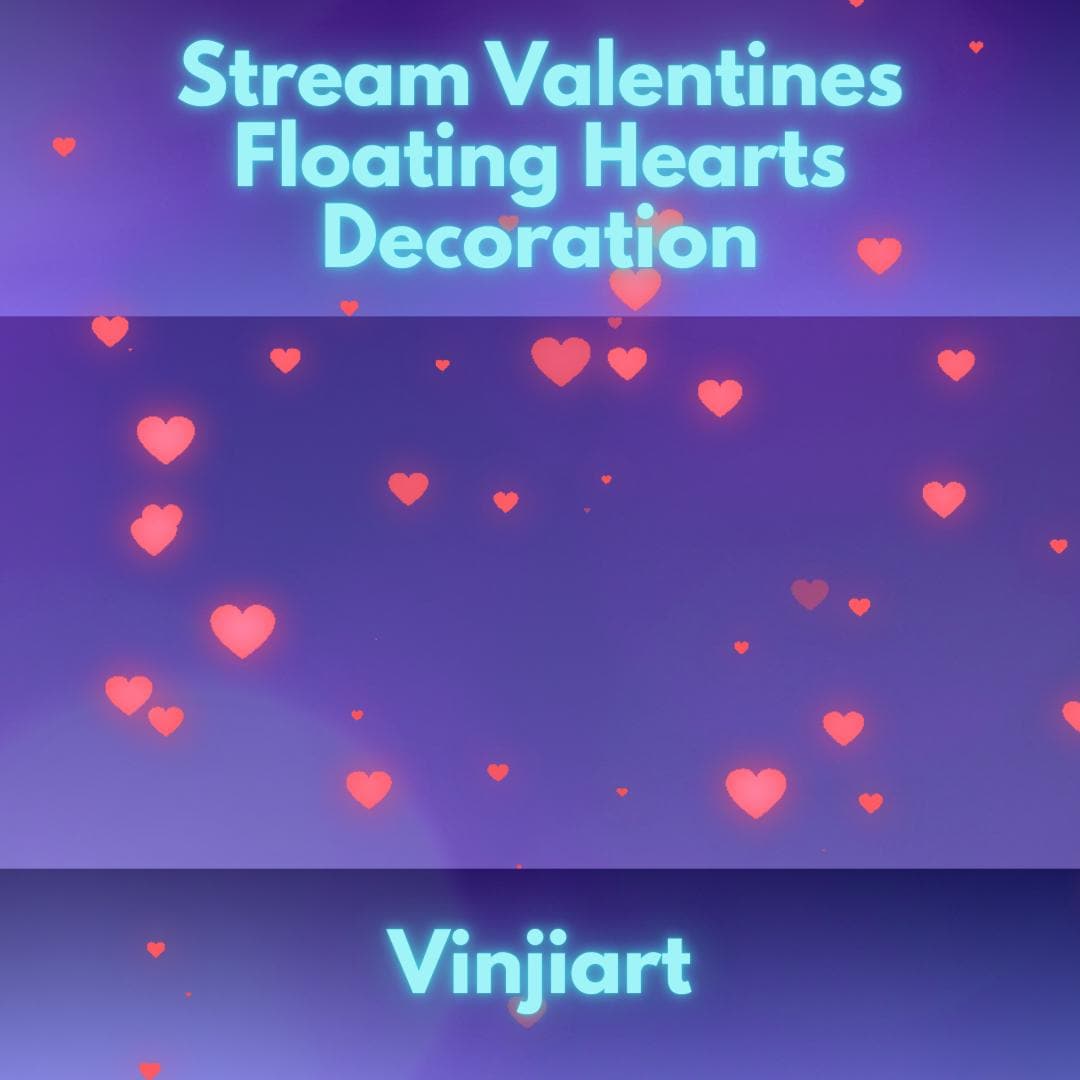 Floating Glowing Hearts Valentines Looping Stream Decoration, Overlay ...