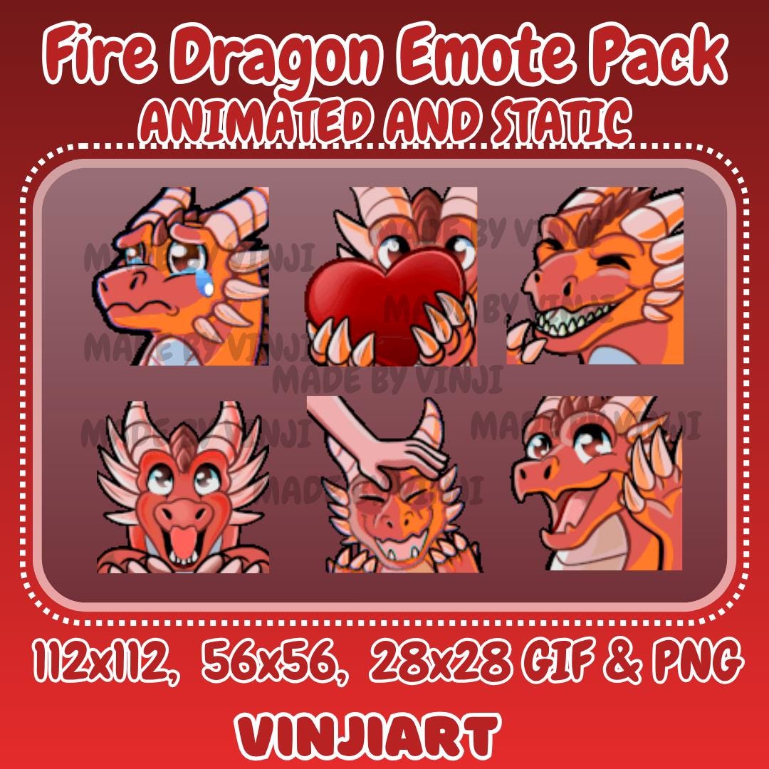 Red Dragon Animated Emote Pack for Twitch/discord (ready to Use Digital ...