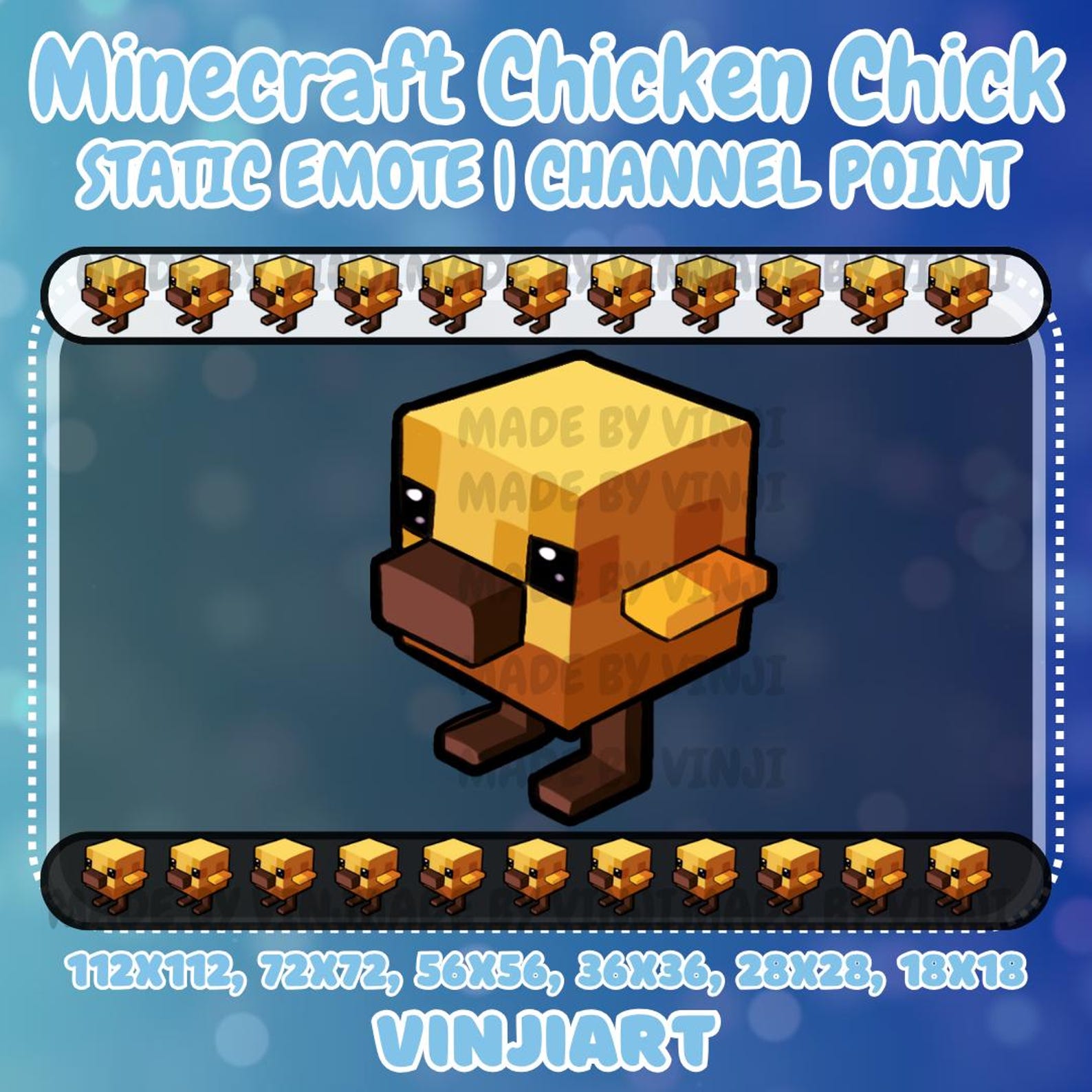 Minecraft Chicken Chick PNG Emote | Channel Point | Sub Badge for ...
