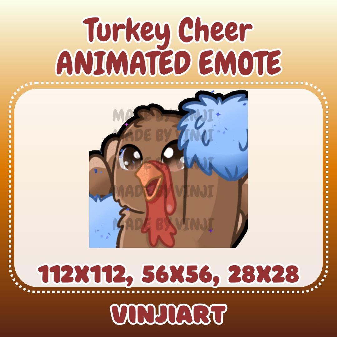 Turkey Cheering Animated Emote for Twitch, Discord, Youtube (digital ...