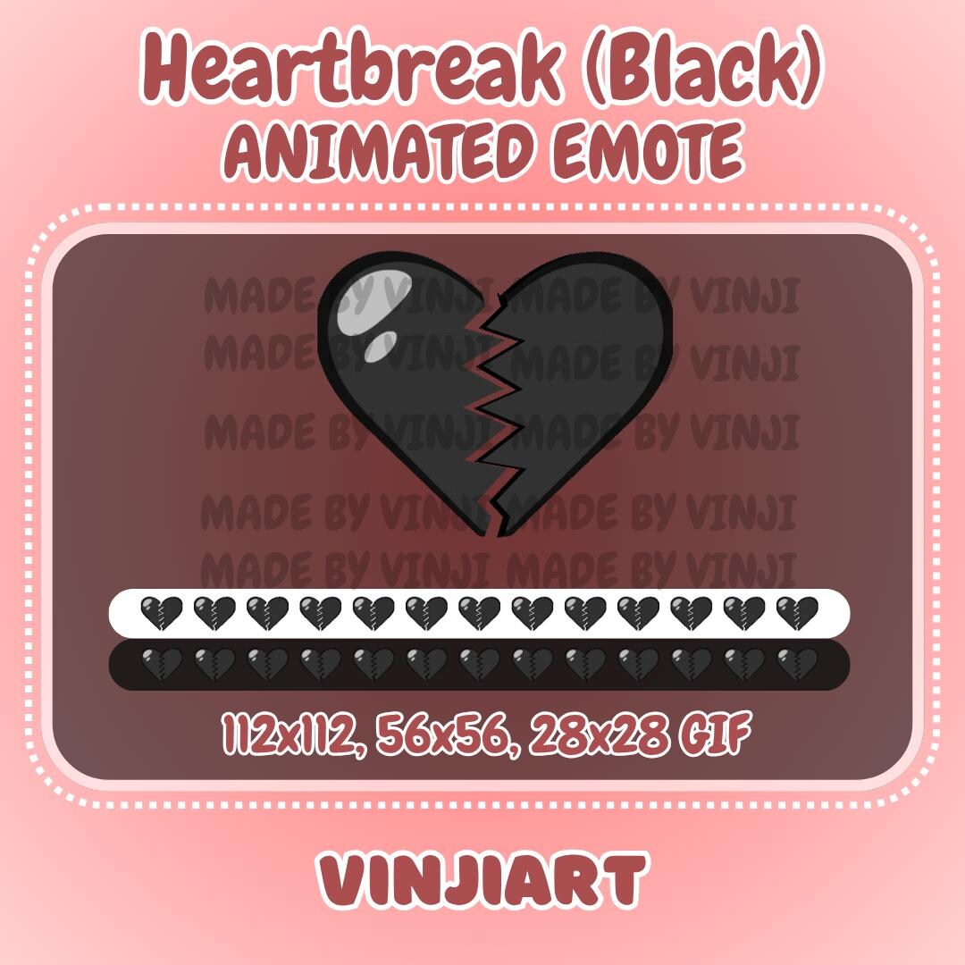 Heartbreak Black Animated Emote Gif: Twitch, Discord, Youtube (digital ...