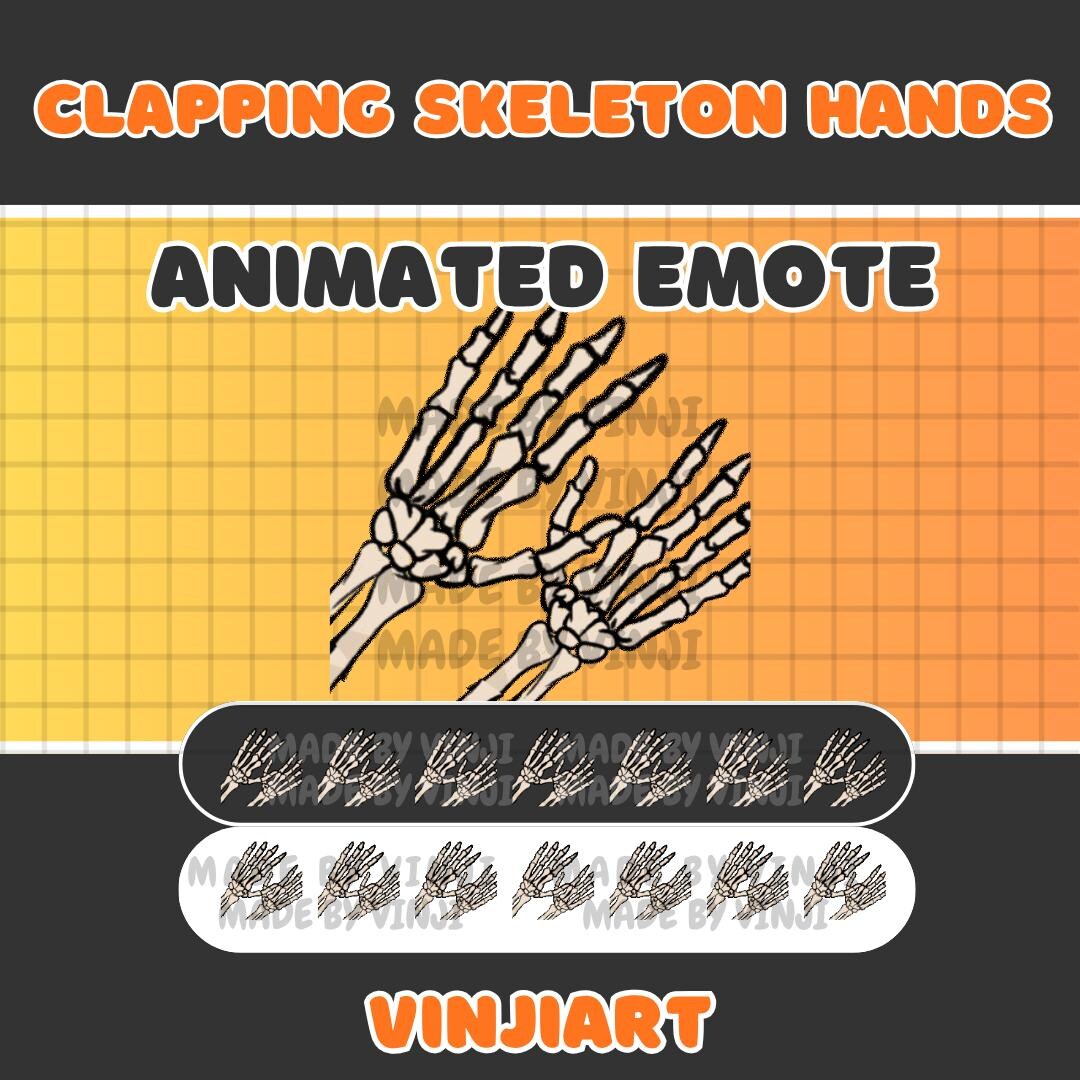 Clapping Skeleton Halloween Emote GIF: Twitch, Discord, Youtube ...