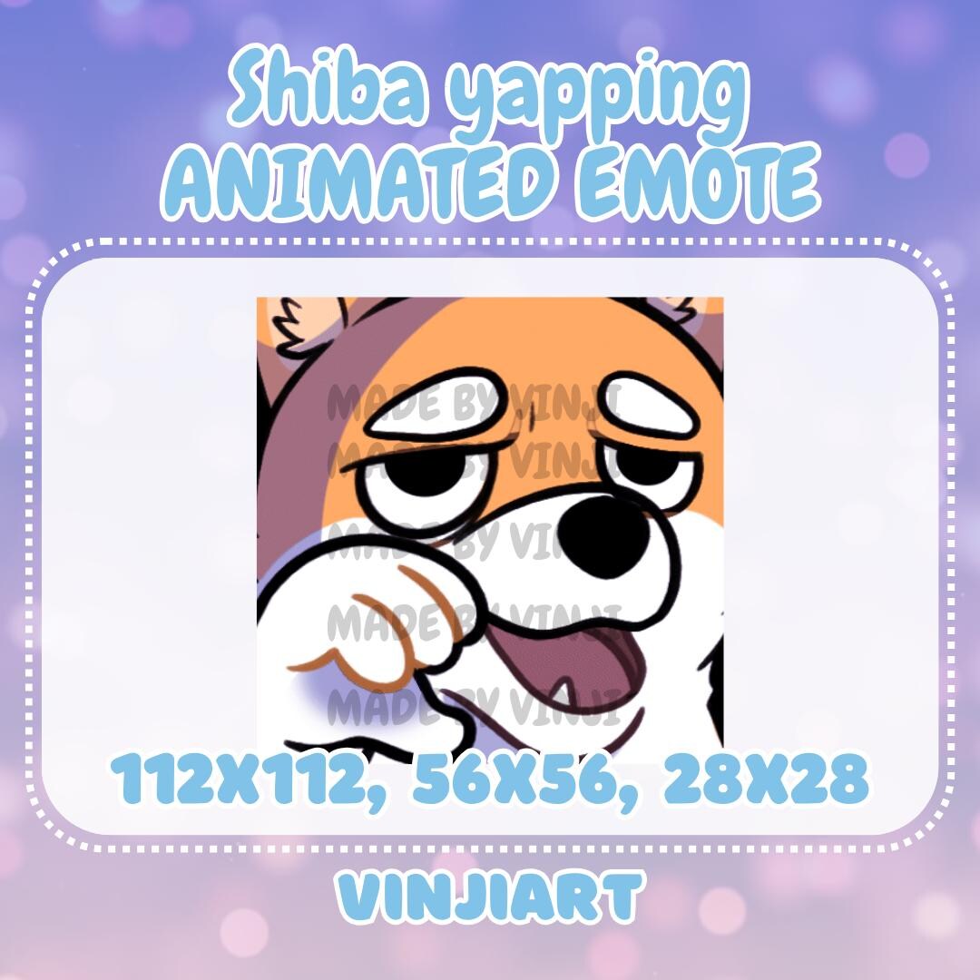 Yapping Shiba Meme Animated Emote for Twitch, Discord, Youtube (digital ...