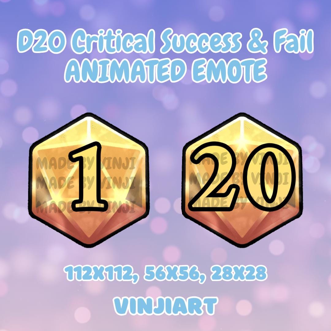 Dnd D20 Animated Emote, Critical Success & Fail (digital Download) - Etsy