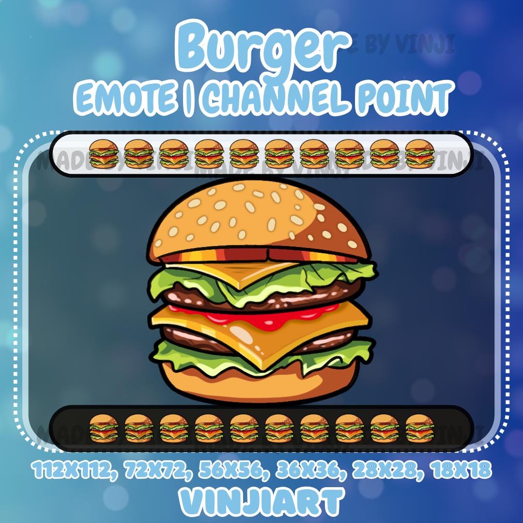 Hamburger PNG Emote | Channel Point | Sub Badge for Streaming Twitch ...