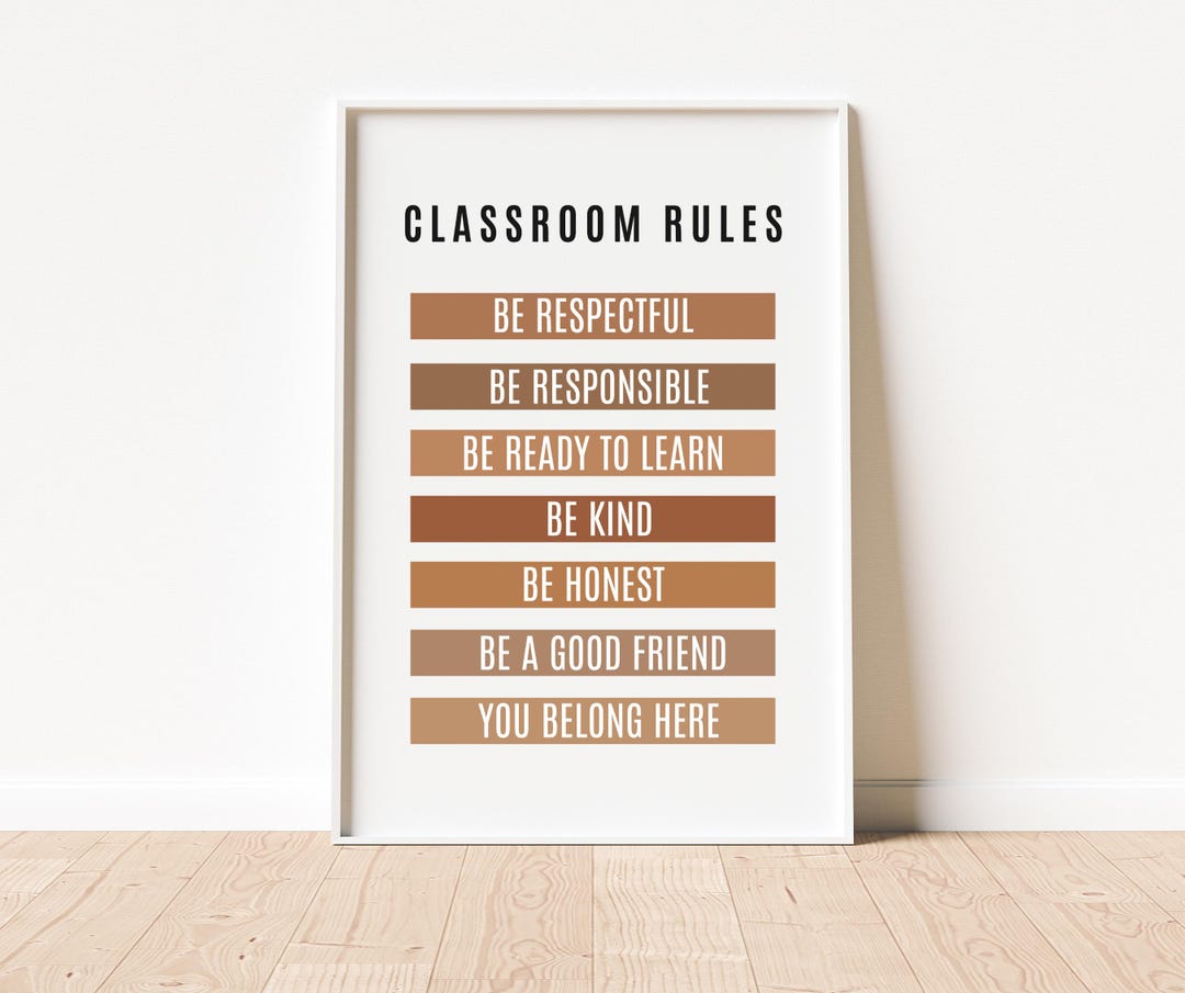 Classroom Rules Poster Boho |kids Room Wall Art|positive Classroom ...